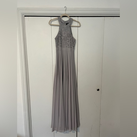Lulus | Dresses | Gray Wedding Guest Dress Gown | Poshmark